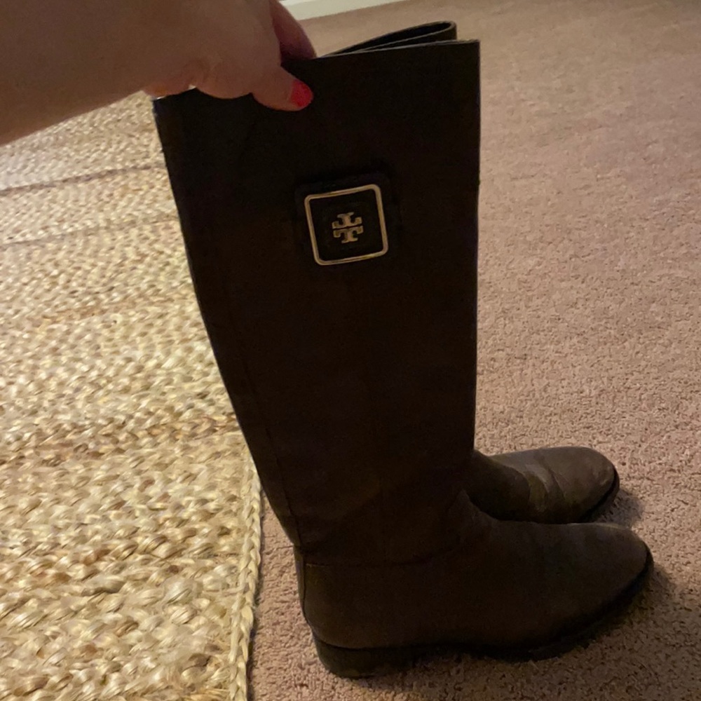 Tory Burch Julian Fig Brown Riding Boots Size 7 - Gem